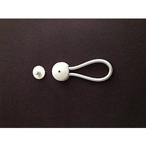 Stayput 5" White Shock Cord & Fastener, 10 Pack - Cord Length is 5" End to End w/Out Loop