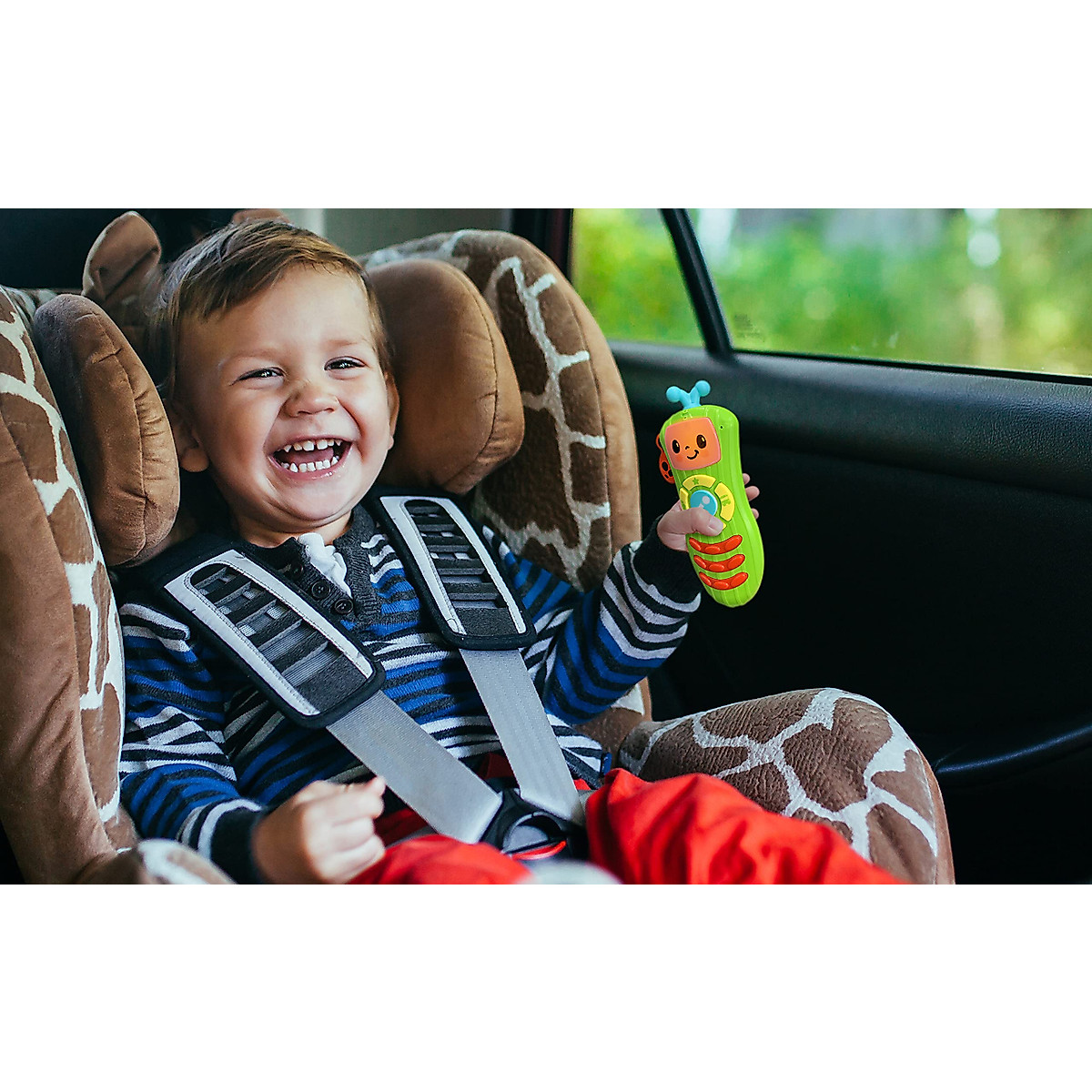 eKids Cocomelon Toy Remote Control for Toddlers, Musical Toy with Built-in Microphone and Nursery Rhymes for Children, for Fans of Cocomelon Toys and Gifts