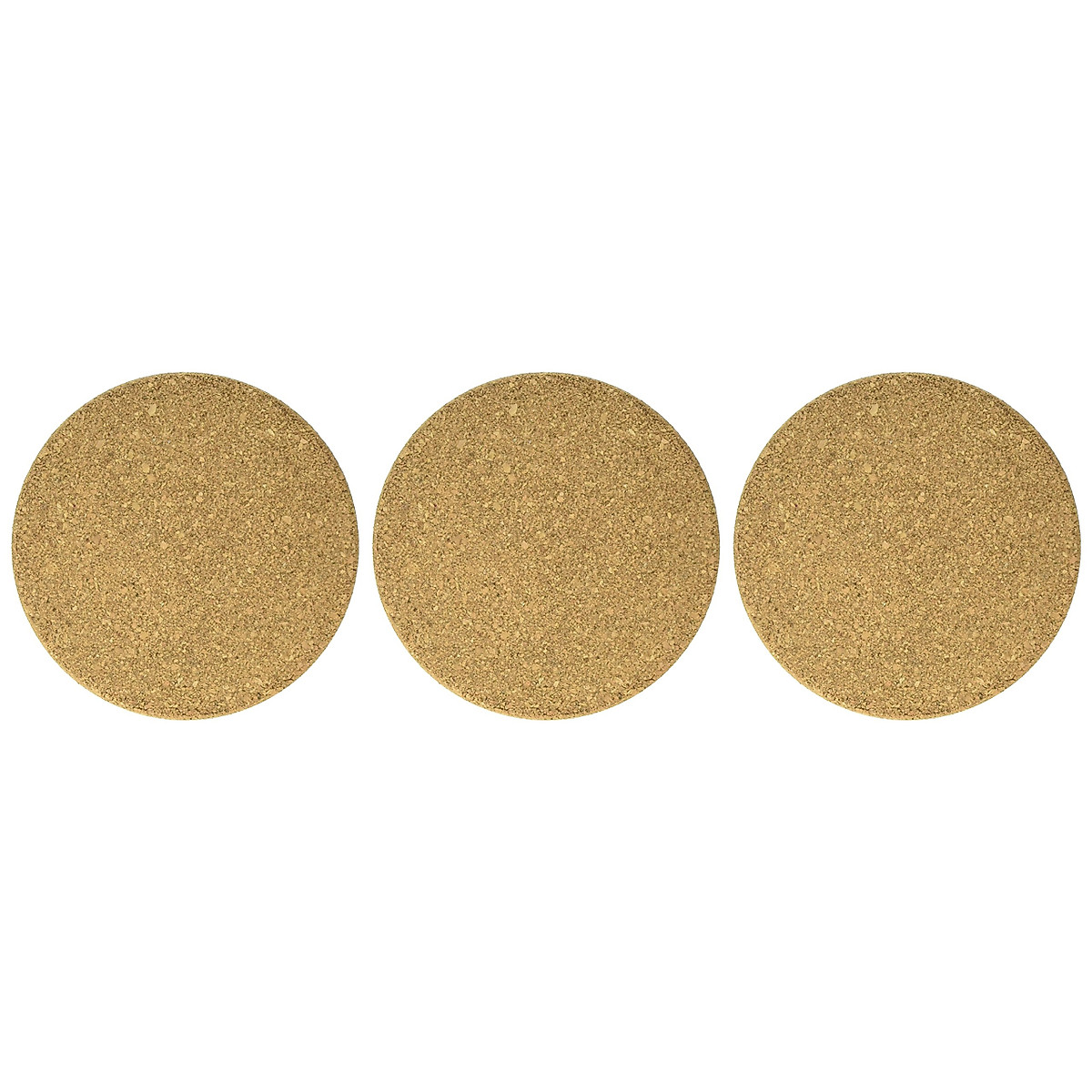 Fox Run Round Cork Trivets Dishes, Pots, Pans and Plants, 7.25" Diameter x 0.5" Thick, Set of 3 Hot Pads,4440