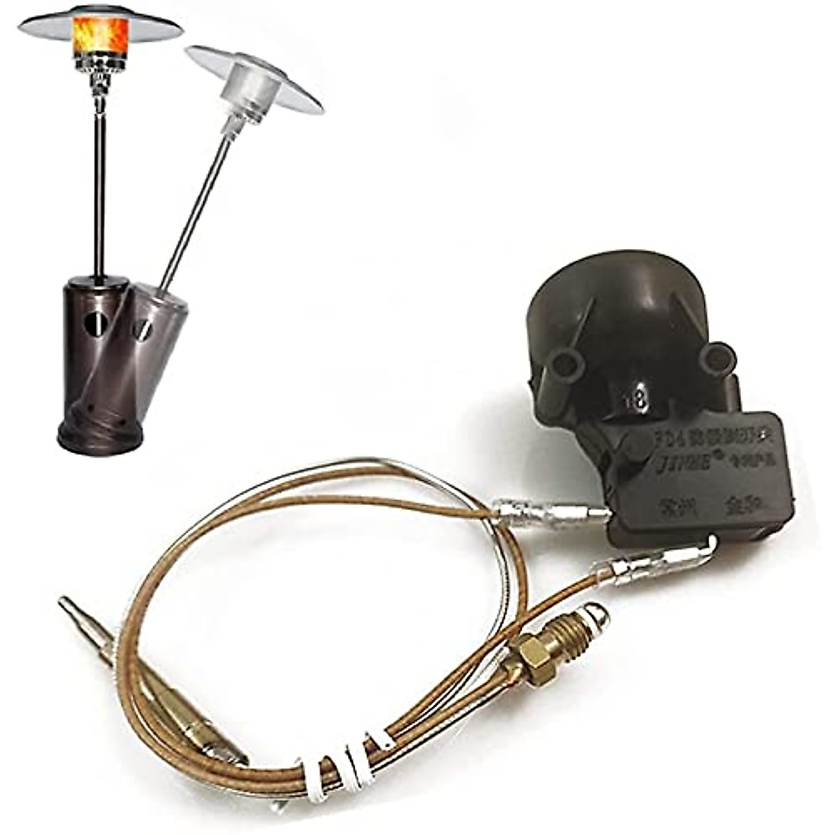 Firdnyohs Patio Gas Heater Dump Switch - Gas Patio Heater Repair Replacement Parts Thermocoupler & Dump Switch Control Safety Kit for Patio Propane Gas Heaters, Garden Outdoor Heaters