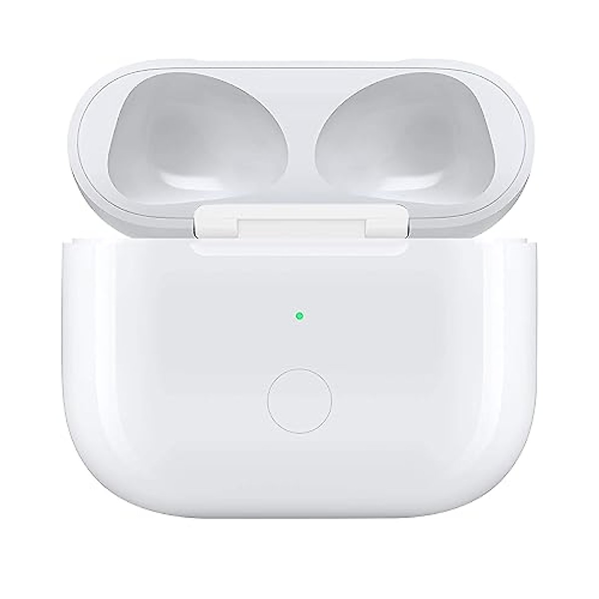 Wireless Charging Case Replacement Compatible with AirPod 3rd Generation, Air Pod 3 Charger Case with Bluetooth Pairing Sync Button Without Earbuds, White