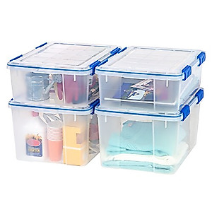 IRIS USA WSB-S/SD Combo WeatherShield 26.5 and 44 Quart Storage Box, Clear