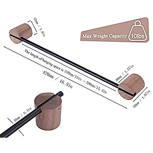 QsQueen Mug Holder Wall Mounted Coffee Cup Rack Hanger，Modern Metal and Solid Walnut with 8 Mug Hooks Rustic Utensil Tea Cups Storage Organizer for Kitchen Accessories Coffee Bar, Set of 2