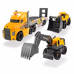 DICKIE TOYS - 28 Inch Mack Truck with 2 Volvo Construction Trucks