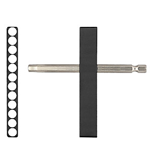 Toolcool 10 Pcs 12 Holes Hex Bit Holder Organizer Screwdriver Bit Holder 1/4 Inch Bit Storage Flexible Plastic - Black