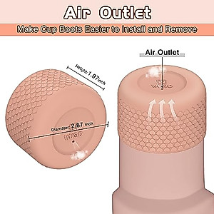 WUQID Heart Shaped Texture Silicone Boot Compatible with Stanle Quencher H2.0 & IceFlow Flip 20oz 30oz 40oz and Hydro Sport Flask 12-24oz, Anti-Slip Bottle Bottom Sleeve Cover