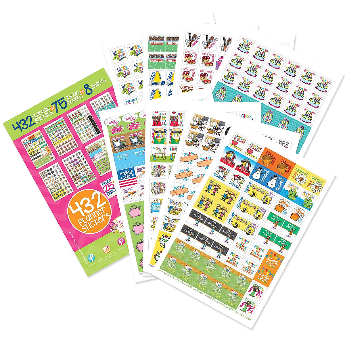 Busy Mom Planner Sticker Collection for Calendars, Planners. Appointment Reminder Stickers, Doctors, School, Birthdays, Play Dates, Events, Scrapbook, Wedding, Vacation | 864 Stickers