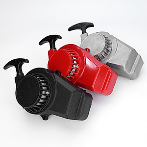 JIAYAN Alloy Recoil Starter Pull Starter Fits 2 Stroke Engine for 47cc 49cc SYX SSR SX50 Coolster QG50 Mototec Demon Xpro Hawk DRX Quad 4 Wheeler Motorcycle Pocket Bike Mini Bike-Black