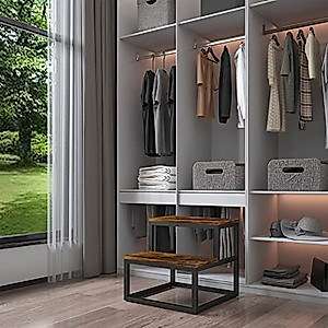 lnwfiv Wooden Step Stools for Adults Kids Toddler for High Bed Kitchen Bathroom-Hold Up to 500 LB