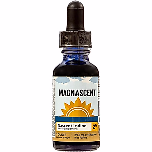 Magnascent Nascent Iodine Organic Daily Health Supplement High Potency 2% Concentrated Liquid Iodine Drops Supports Energy & Metabolism (1oz/30ml)