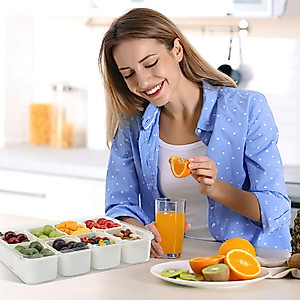 KIUGCO Divided Snackle Box Charcuterie Container with Lid and Handle, Portable Snack Serving Tray with 8 Compartments for traveling, Party, Fruit, Nuts, Candy, Entertaining, Picnic, 2 Pack