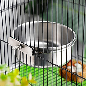 4 Packs Stainless Steel Bird Feeding Dish Cups 30 oz Bird Feeder Parrot Water Food Bowl Stainless Steel Pet Bowls with Clamp Bird Cage Accessories for Bird Cockatiel Budgies Parakeet Small Animals