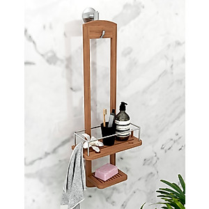 AquaTeak The Original Moa Small Teak Shower Caddy