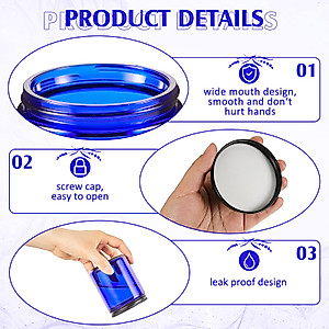 32 Pcs 8 oz Glass Jars with Black Metal Lids Round Empty Candle Making Jar Bulk Small Candle Jars Leakproof Canning Body Butter Containers for Spice Powder Liquid Food Storage (Blue)