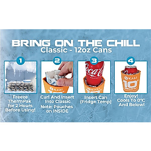 10 Below Classic Freezable Can and Bottle Cooler - Cools to Zero and Below! Swappable ThermPak - 4 in 1 Design - Purple