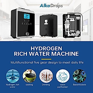 Water Ionizer and Water Purifier Machine,PH 3-11 Alkaline Acid Water Machine,Up to -800mV ORP, 8000 Liters Per Filter,11 Plate Electrode,Regulation Valve to Control PH and ORP/Auto-Cleaning