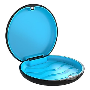 BVN Retainer Case Orthodontic Dental Case Slim Braces Case, Mouth Guard Case, Denture Case, Teeth Aligner Case, Night Guard Case Container Storage Holder Black.