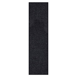 Scrape Rib Solid Design Non-Slip Rubberback 3x10 Indoor/Outdoor Waterproof Runner Rug for Hallway, Kitchen, Living Room, Garage, Patio, 2'7" x 9'10", Black