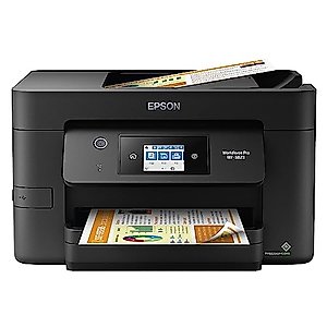Epson Workforce Pro WF-3823 Wireless Color All-in-One Inkjet Printer, Black - Print Scan Copy Fax - 2.7" Touchscreen, 21 ppm, 4800 x 2400 dpi, Auto 2-Sided Printing, 35-Sheet ADF, 8.5 x 14, Ethernet