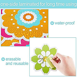 45 Pieces Spring Flower Cutouts Mini Retro Flower Cutouts Springtime Cut-Outs for Bulletin Board Classroom School Party Decoration