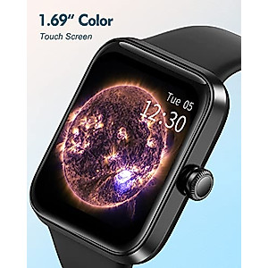 Smart Watch, Fitness Tracker with 24/7 Heart Rate Blood Oxygen Sleep Tracker, 5ATM Swimming Waterproof, Step Calorie Counter, 1.7" Touch creen Smartwatch for Men Women iPhone iOS Android