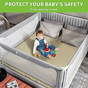 Sephyroth Bed Rails for Toddlers, Upgrade Height Adjustable Baby Bed Rail Guard Specially Designed for Twin, Full, Queen, King Size - Safety Bed Guard Rails for Kids 1 Side:59"(L) ×27"(H)