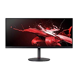 Acer Nitro XV340CK Pbmiipphzx 34" QHD (3440 x 1440) IPS Gaming Monitor with AMD Radeon FREESYNC, 144Hz, 1ms VRB, HDR10 Technology, (2 x Display Ports, 2 x HDMI 2.0 & 2 x USB 3.0 Ports), Black