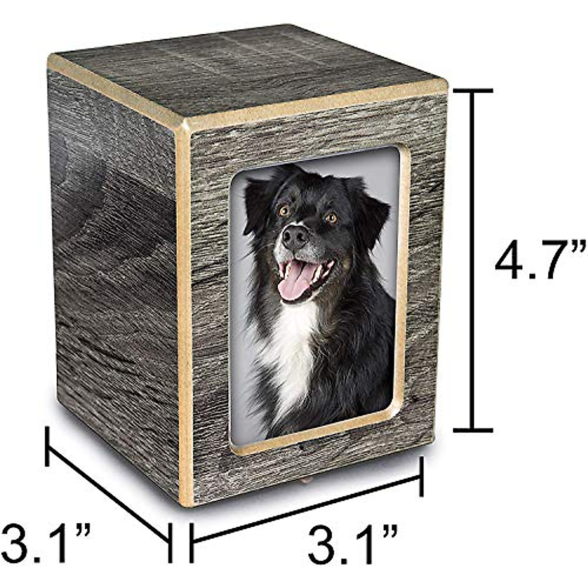 Chateau Urns - Society Collection - Photo Keepsake Cremation Urn - Memorial Box for Ashes - Small (up to 46 lbs) - Coastal Gray Finish