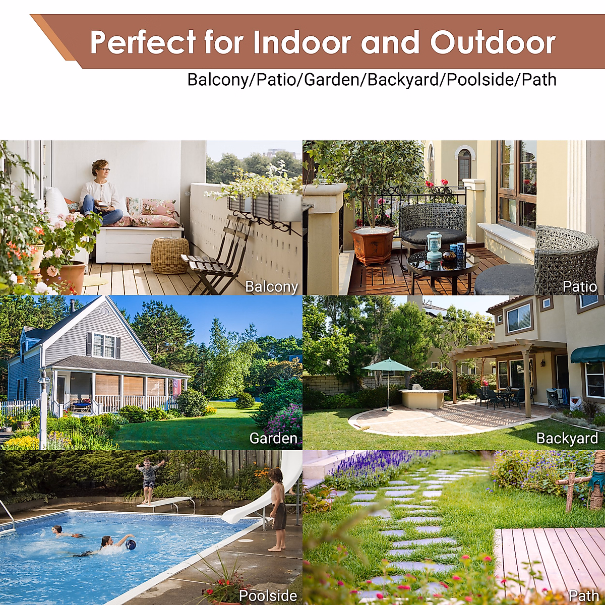 PrimeZone 27 PCS Solid Acacia Wood Interlocking Patio Deck Tiles - 12" x 12" Indoor Outdoor Waterproof Flooring Tiles for Balcony, Backyard, Garden & Poolside, All Weather Use, Natural Wood