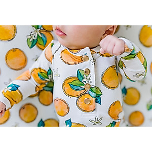 Orange Blossom Fitted Changing Pad Cover, Made from Viscose from Bamboo and Spandex Material, Fits Standard Changing Pad, by Florida Kid Co.