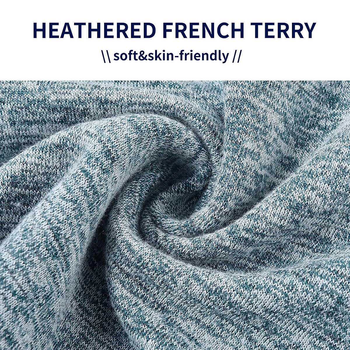 Lounge Shorts Men 6 Inch Comfy with Pockets(Marled Blue,XL)