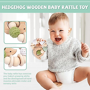 6 Pieces Toy Set- Wooden Baby Toys for Babies 0-6 Months,Wooden Toys for Babies Rattles with Bells,Wooden Rattles Push Car,Wood Rattle Toys Gifts for Boys Girls,Montessori Toys for Babies 0-6 Months
