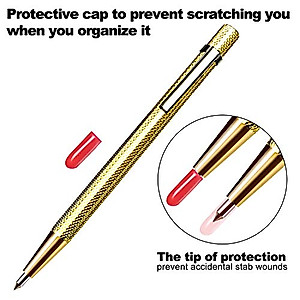 AVIDE Tungsten Carbide Tip Scriber, Metal Etching Pen Carve Engraver Scribe Tools for Stainless Steel, Ceramics, Glass, Metal Sheet and Gold/Welding(6 Pack)