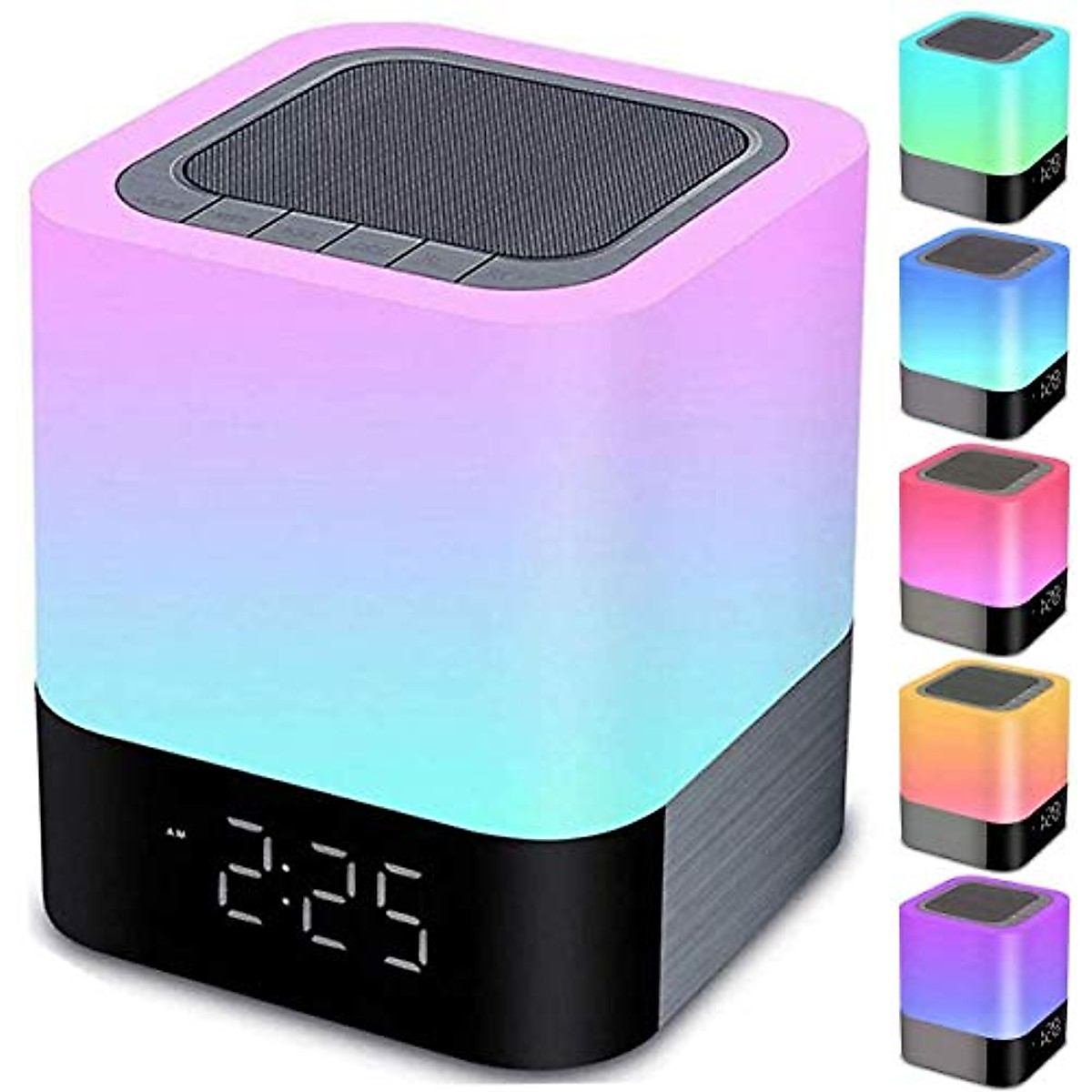 Gallstep Night Lights Bluetooth Speaker, Alarm Clock Bluetooth Speaker Touch Sensor Bedside Lamp Dimmable Multi-Color Changing Bedside Lamp, MP3 Player, Wireless Speaker with Lights