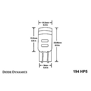 Diode Dynamics 194 HP5 LED Bulbs (Pair), Cool White (6000K)