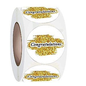 Top label Congratulations Label Stickers,2 Inch Congrats Graduation Stickers,Congratulations Labels for Envelopes Seals,Cards,Gift Boxes,Birthday Party,500 Pcs