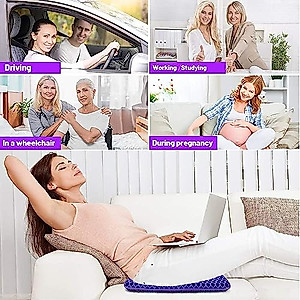 Gulymm Extra Large Gel Seat Cushion, Gel Car Cushion for Long Sitting, Chair Pads with Large Double Thick Breathable Honeycomb Design, Pressure Relief, Car Seat Wheelchair Cushion for Relieves Fatigue