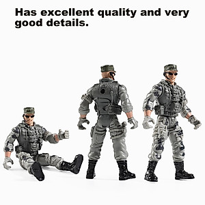 US Army Men and SWAT Team Toy Soldiers Action Figures with Military Weapons Accessories for Kids Boys Girls,12Pcs