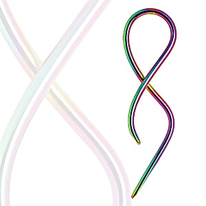 Amelia Fashion Rainbow Twist Tail Taper 316L Surgical Stainelss Steel (SOLD AS A PAIR) (14GA (1.6mm))