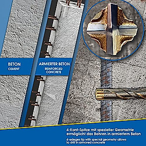 S&R Carbide Drill Bit Set SDS-Plus for Concrete, Granite, Stone. Drill Bit Set 6 Pieces 5, 6, 8 x 110 mm; 6, 8, 10 x 160 mm in Plastic Box - Hammer Drill and Impact Drill Bits