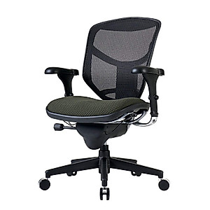 Workpro™ - Chair - Quantum 9000 Series Mid-Back Mesh/fabric Chair Black/olive - 43-3/4" H x 29-1/2" W x 28" D - 28" x 29