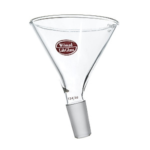 Wilmad-LabGlass LG-8307-102 60° Angled Offset Powder Funnel, Standard Taper 24/40, 100mm Top Diameter