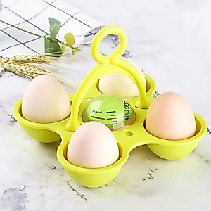 Egg Cooker: Egg Holder for Boiled Eggs - Quick, Efficient & Fail-Proof Color-Changing Egg Timer - Boil Up to 4 Eggs to Perfection Without Cracks or Guesswork! - In Water Timer for Boiled Egg