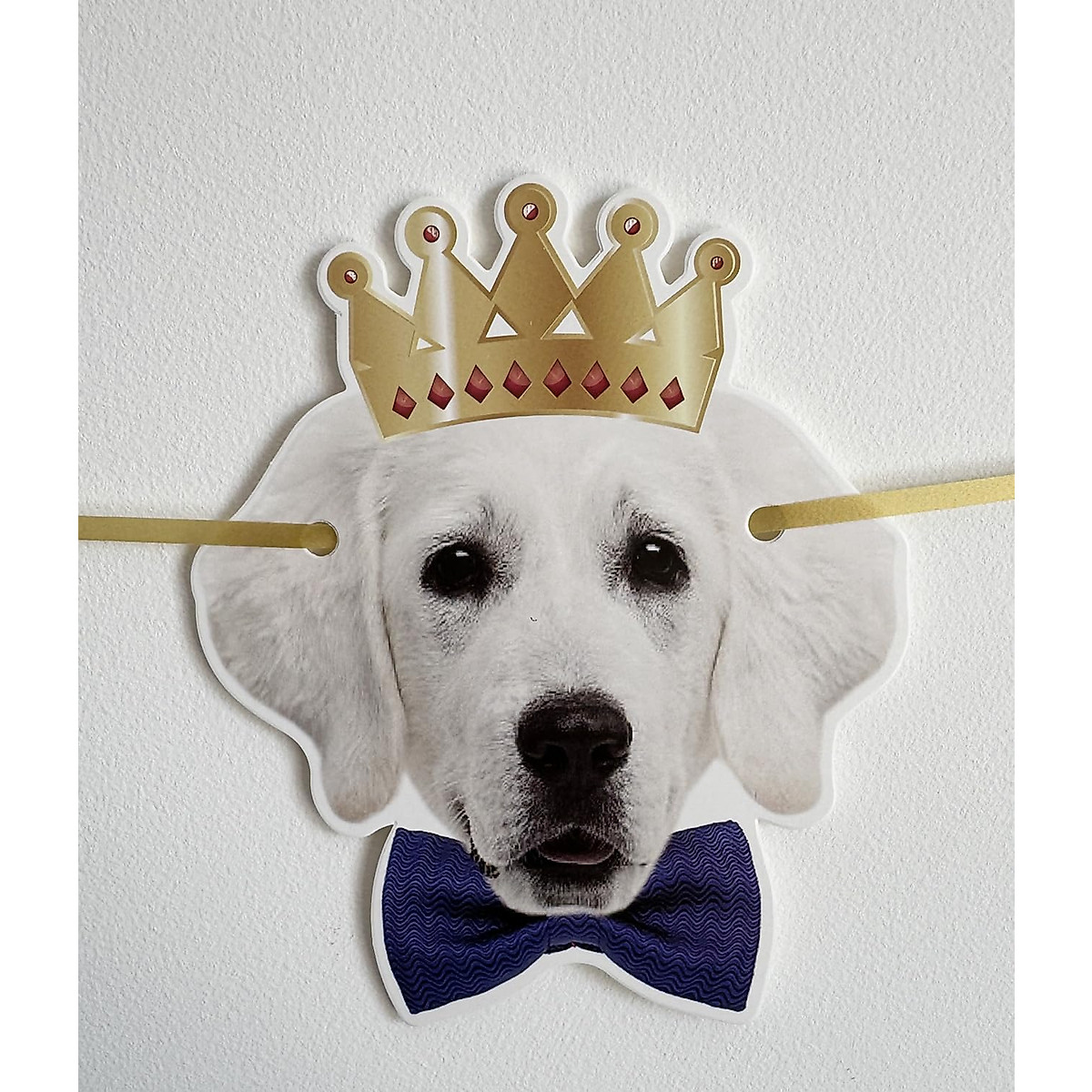 Dog Birthday Garland Funny Happy Birthday Banner Decor Puppy Face Bday Party Bunting Decorations Gold Birthday Sign