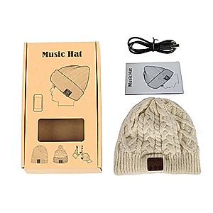 BearsFire Wireless Music Beanie Hat with Bluetooth Headphones Speaker Mic Winter Warm Skull Running Knit Cap for Men Women