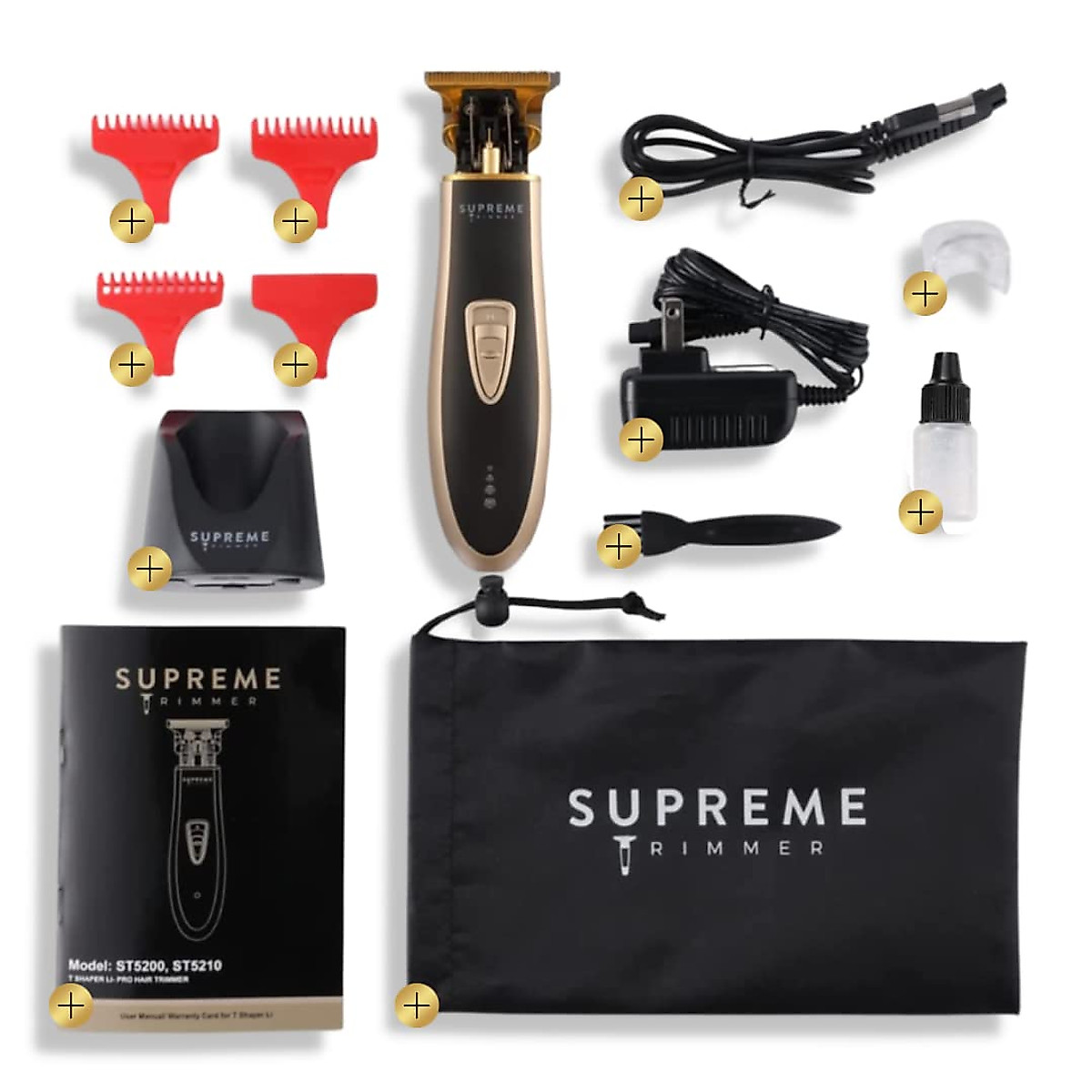 SUPREME TRIMMER Foil Shaver & Mens Trimmer | 2-in-1 Beard Trimmer Electric Razor for Men Travel Hair Trimmer Set | T Shaper ST5210 & T Fader STF501