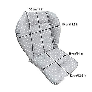 High Chair Cushion, High Chair Pad/seat Cushion/Baby High Chair Cushion,Soft and Comfortable,Light and Breathable,Make The Baby More Comfortable (Gray Background Stars Pattern)