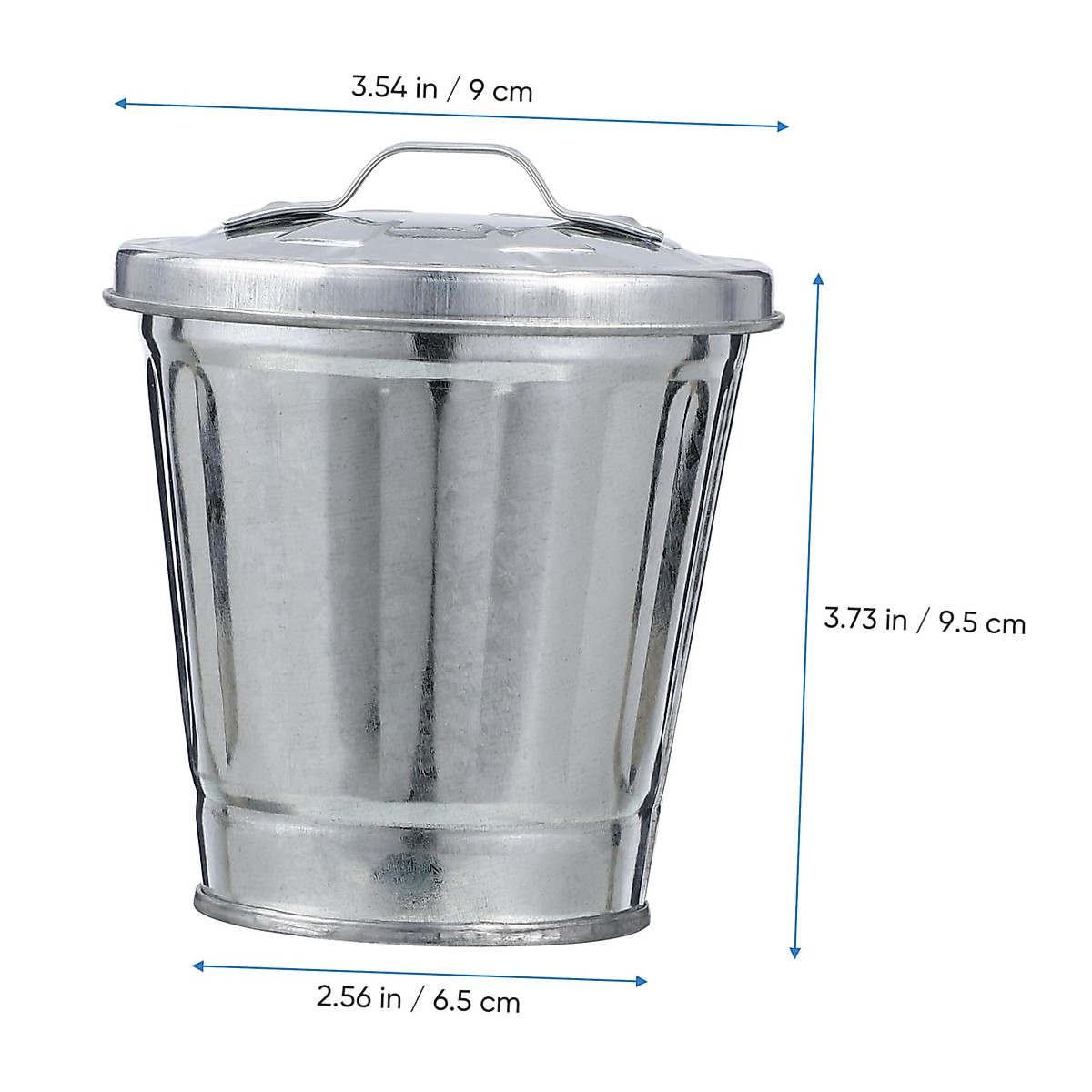 HOLIDYOYO Galvanized Trash Can Bucket Garbage Container Bins Waste Basket Vintage Farmhouse Flower Pot Planter Bucket Pencil Holder Piggy Bank with Lid for Home Office Garden