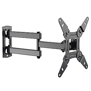 EVERVIEW Full Motion TV Monitor Wall Mount Bracket Articulating Arms Swivel Tilt Extension Rotation for Most 13-42 Inch LED LCD Flat Curved Screen Monitors & TVs, Max VESA 200x200mm up to 44lbs