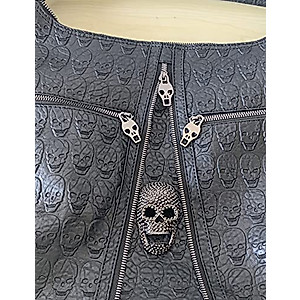 Downupdown Women Handbag Print Shoulder Bag Skull Rivet Crossbody Satchel Messenger Large Tote Purse Handbag (Black1)